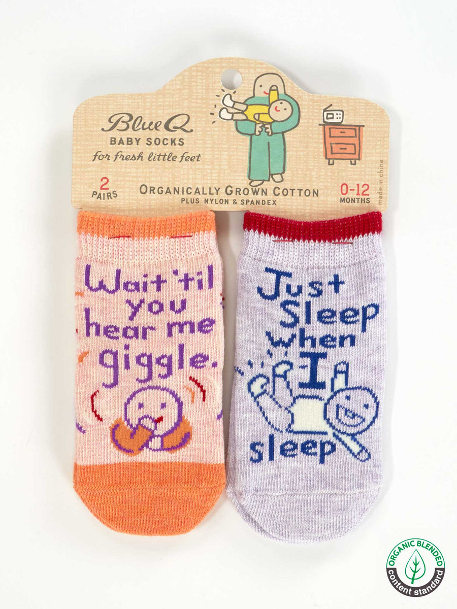 Wait 'til You Hear Me Giggle./ Just Sleep When I Sleep. Lol. Baby Sock – Shop Atown